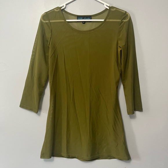 Gee Loretta | Tops | Gee Loretta Olive Green Sheer Shirt | Poshmark